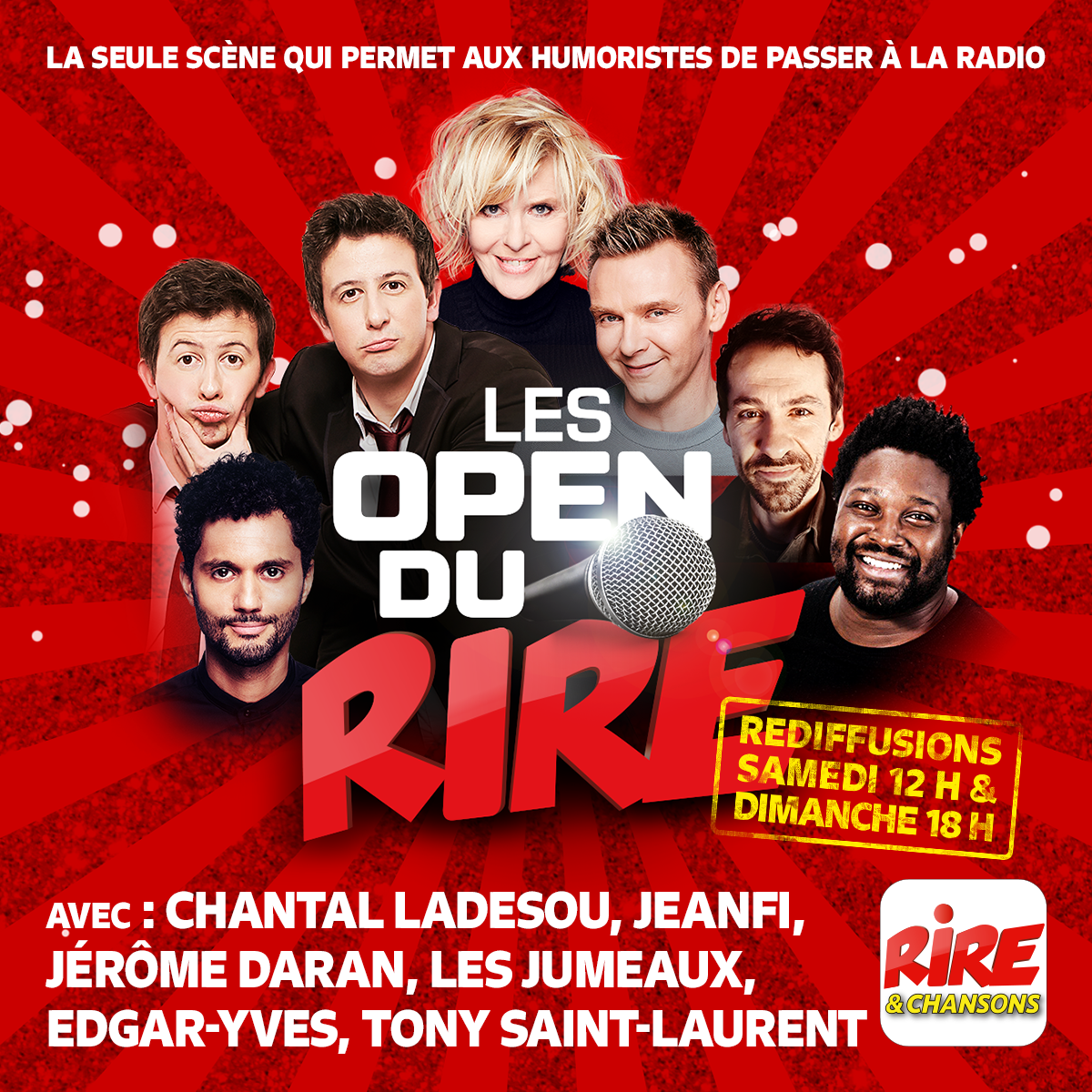 rediffusion de l'open du rire avec Chantal Ladesou, Edgar-Yves, Jeanfi ...